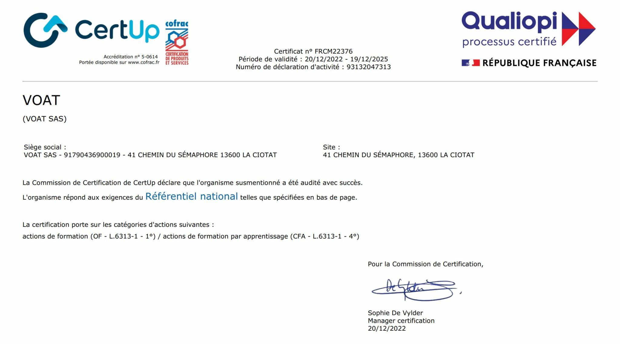 Référentiel Qualité - Voat